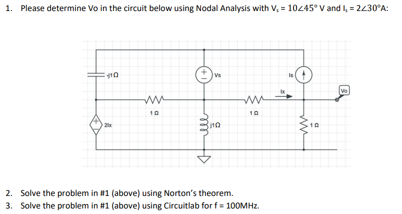 Solved Please determine Vo ﻿in the circuit below using Nodal | Chegg.com