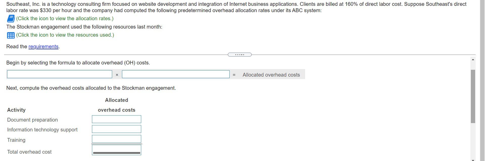 Solved Х Х Reference Data Table Predetemined Overhead | Chegg.com