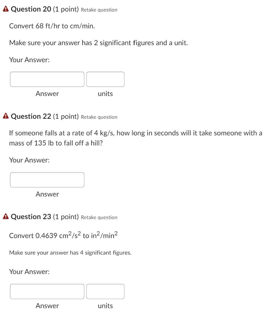 Solved A Question 20 (1 point) Retake question Convert 68 | Chegg.com Solved A Question 20 (1 point) Retake question Convert 68 | Chegg.com