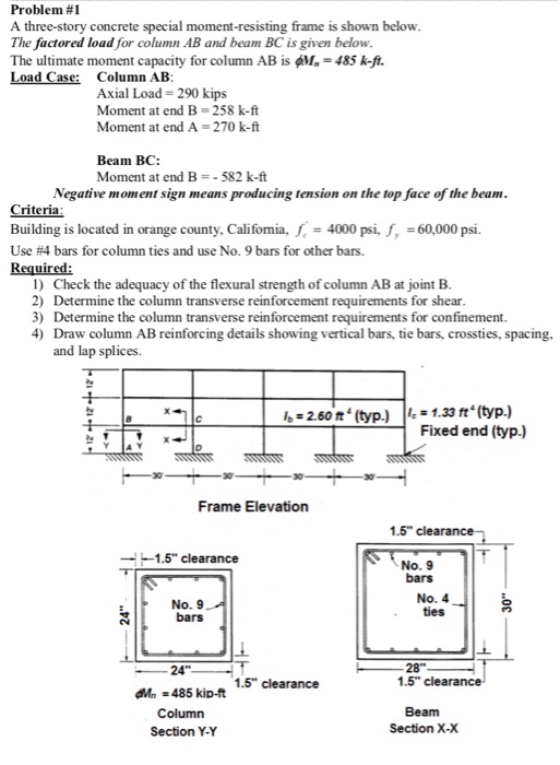 Problem #1 A three-story concrete special | Chegg.com