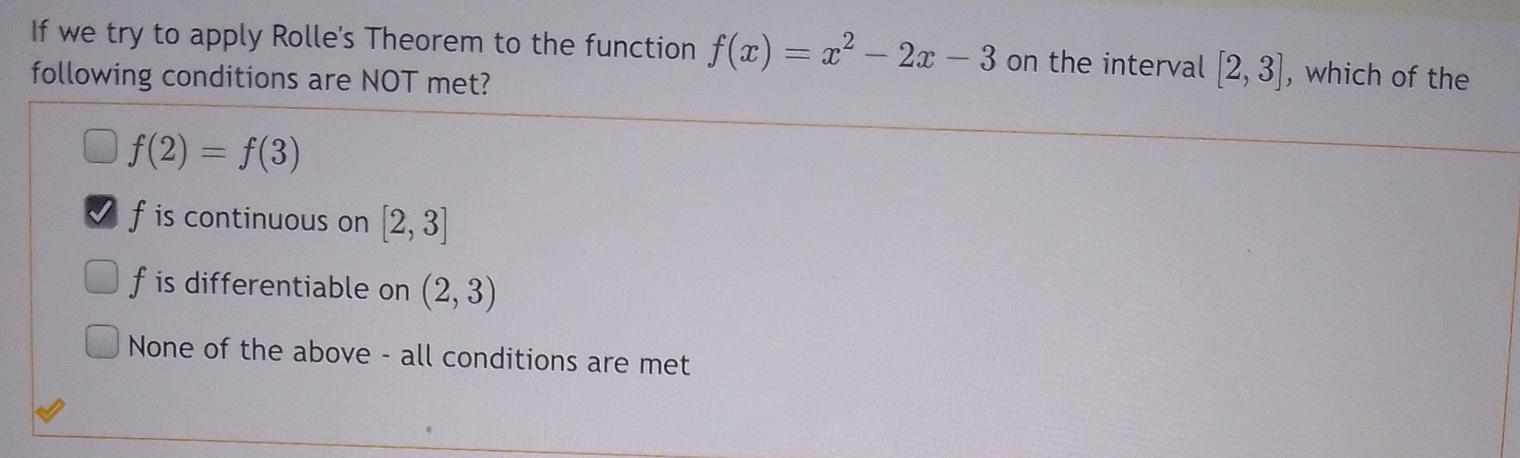 Solved If we try to apply Rolle's Theorem to the function | Chegg.com
