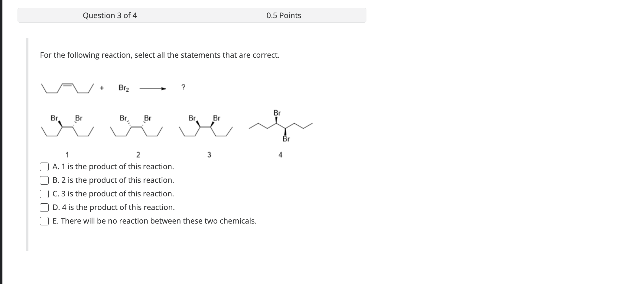 Solved For The Following Reaction Select All The Statements