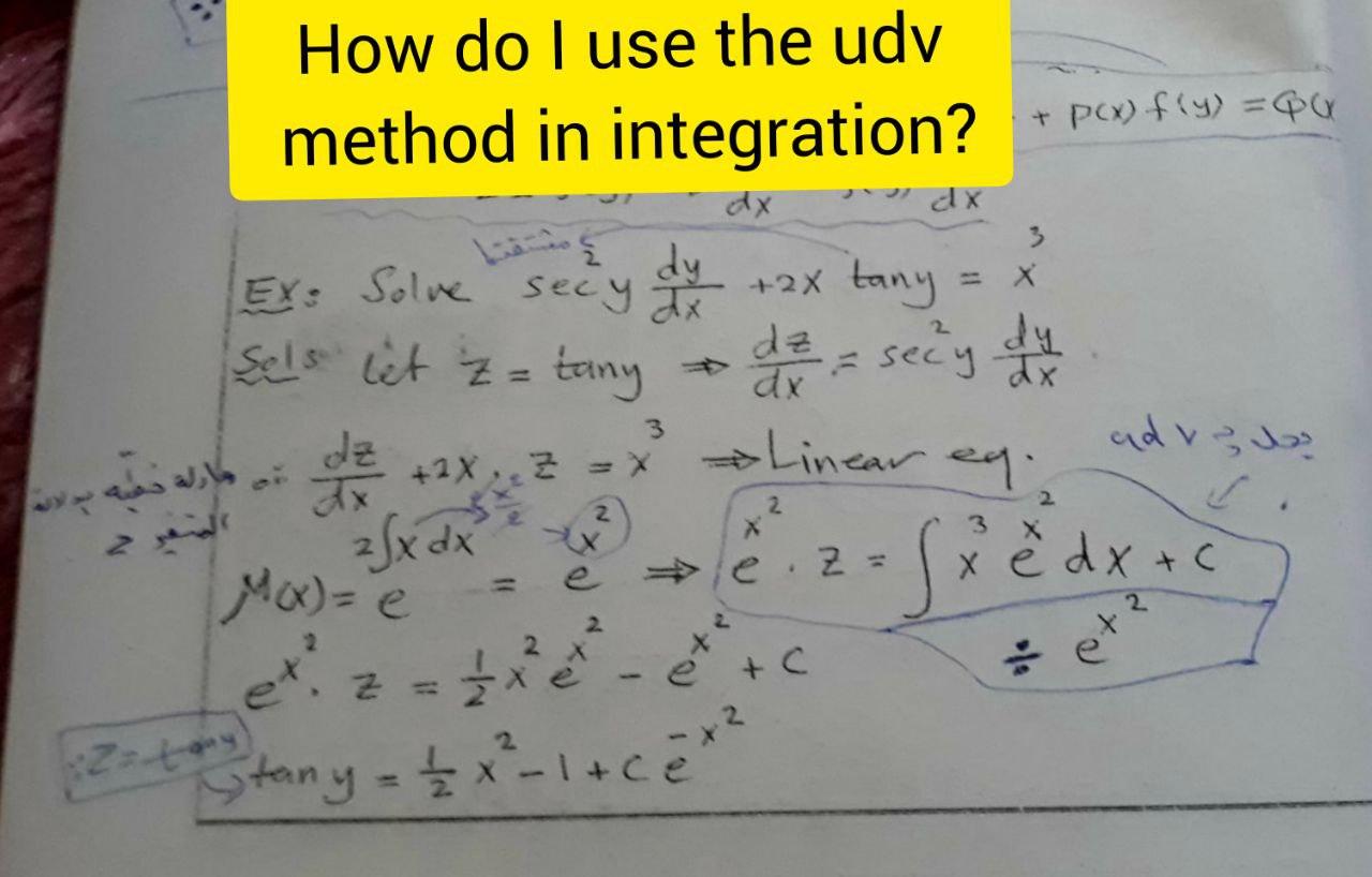 Solved How do I use the udv method in integration? + P(x) | Chegg.com