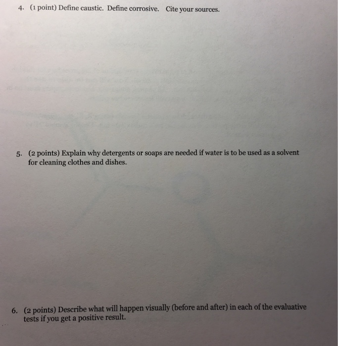 Solved 4. (1 point) Define caustic. Define corrosive. Cite | Chegg.com