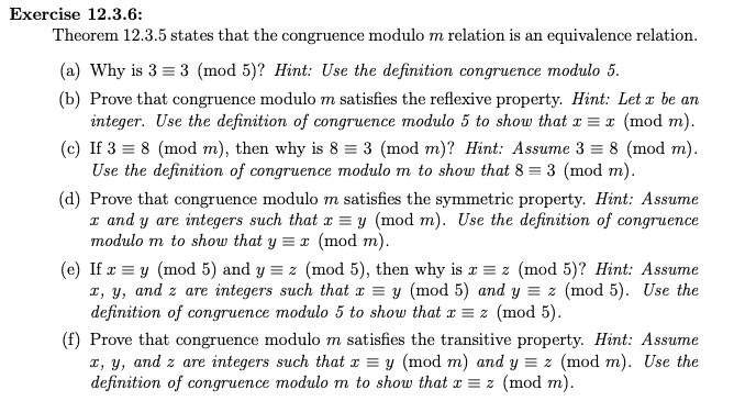 Solved Exercise 12.3.6: Theorem 12.3.5 states that the | Chegg.com