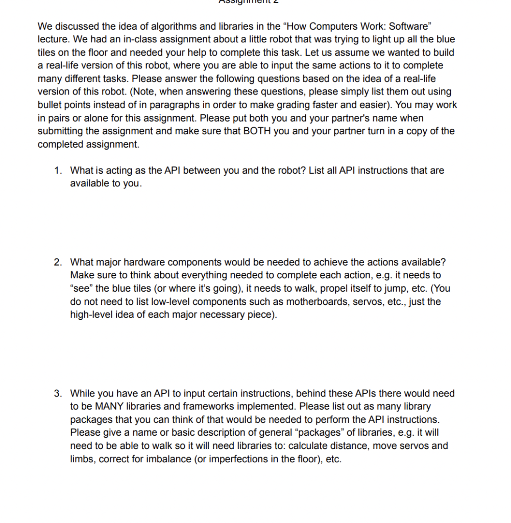 Solved We discussed the idea of algorithms and libraries in | Chegg.com