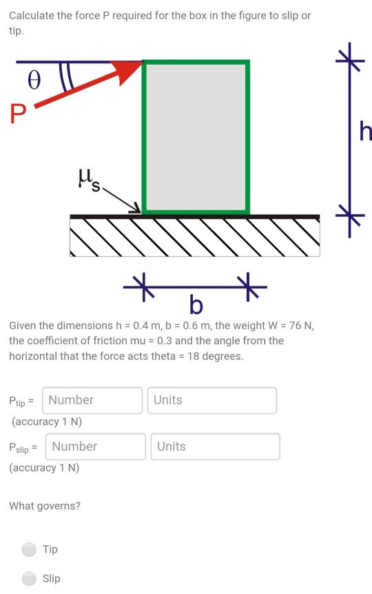 Solved Calculate the force P required for the box in the | Chegg.com
