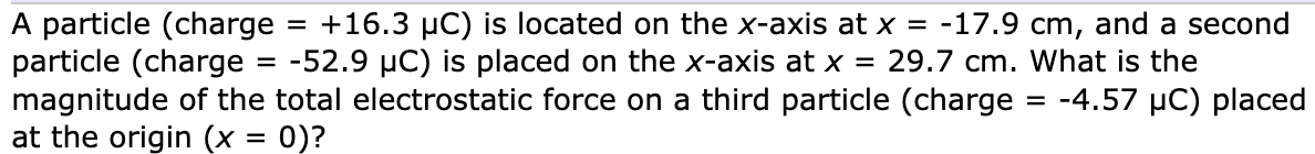 Solved A particle (charge =+16.3μC ) is located on the | Chegg.com