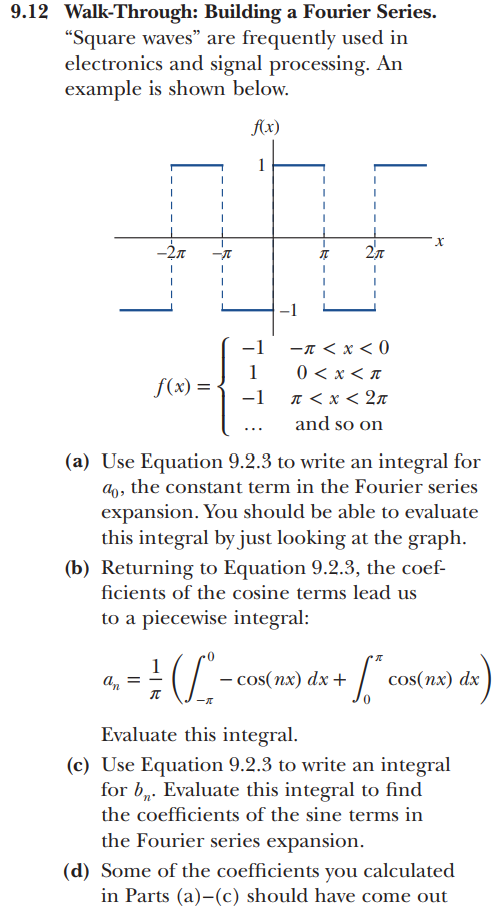 Solved The Formula for a Fourier Series The Fourier series | Chegg.com