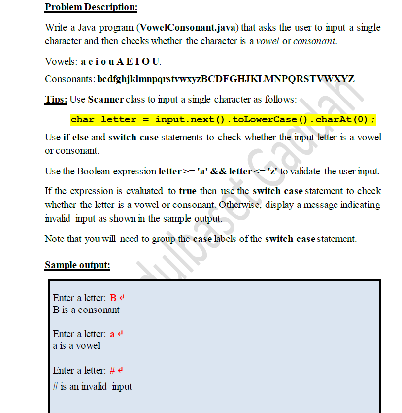 Solved Problem Description Write A Java Program Chegg