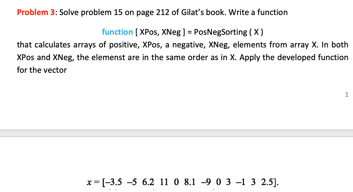 Solved Problem 3: Solve problem 15 on page 212 of Gilat's | Chegg.com