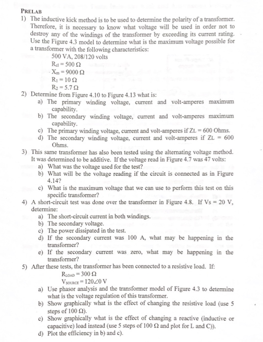 Solved PRELAB 1) The inductive kick method is to be used to | Chegg.com