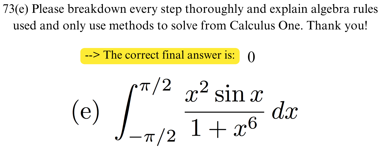 Solved 73(e) Please breakdown every step thoroughly and | Chegg.com