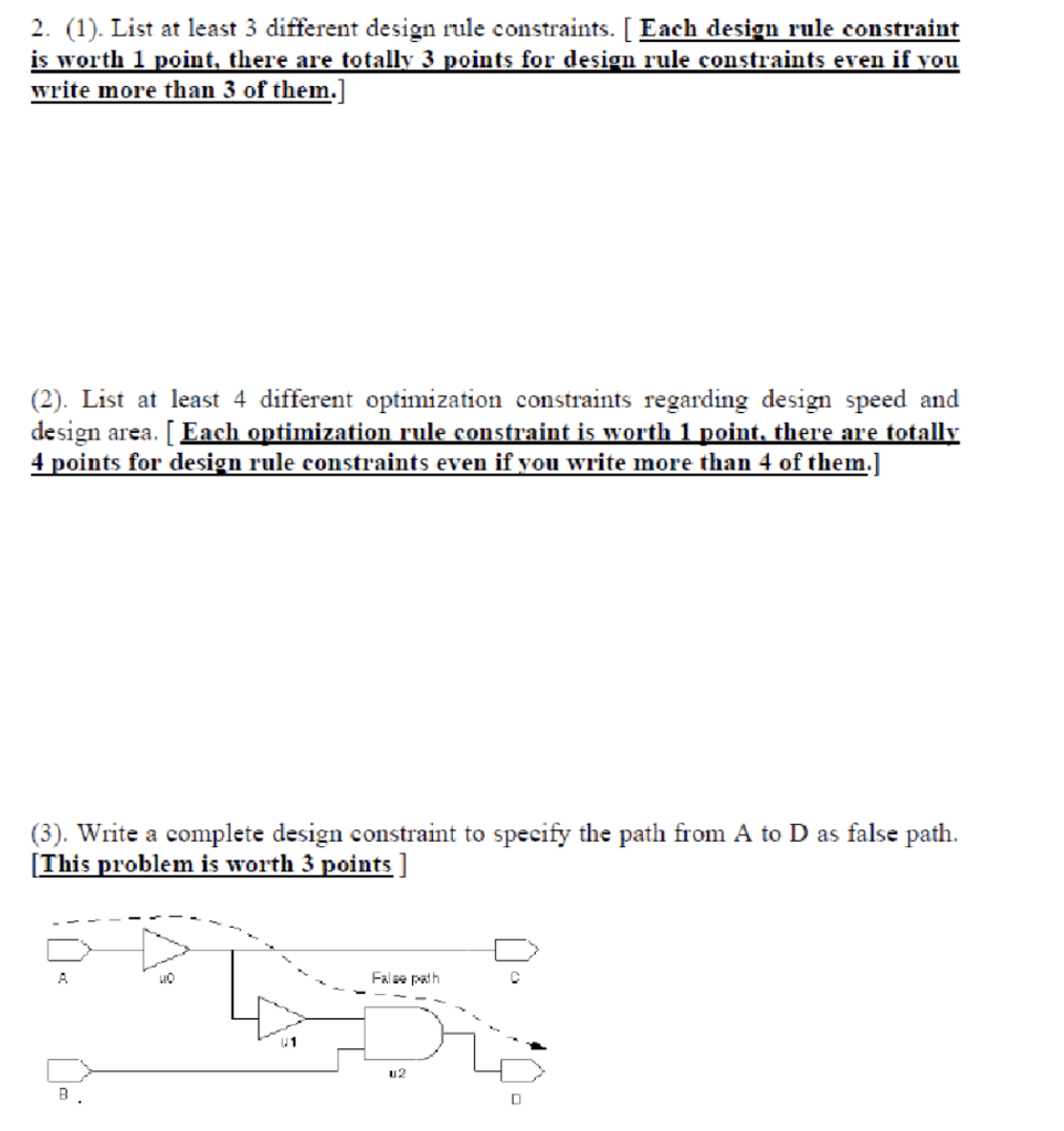 Solved 2. (1). List at least 3 different design rule | Chegg.com