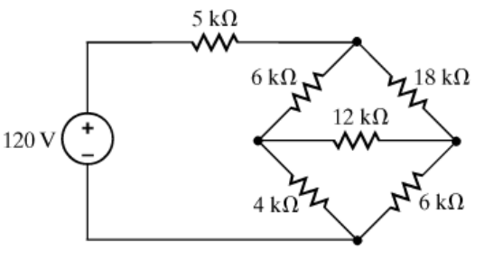 Solved a) Find the current flow through 5 kΩ. b) Find the | Chegg.com