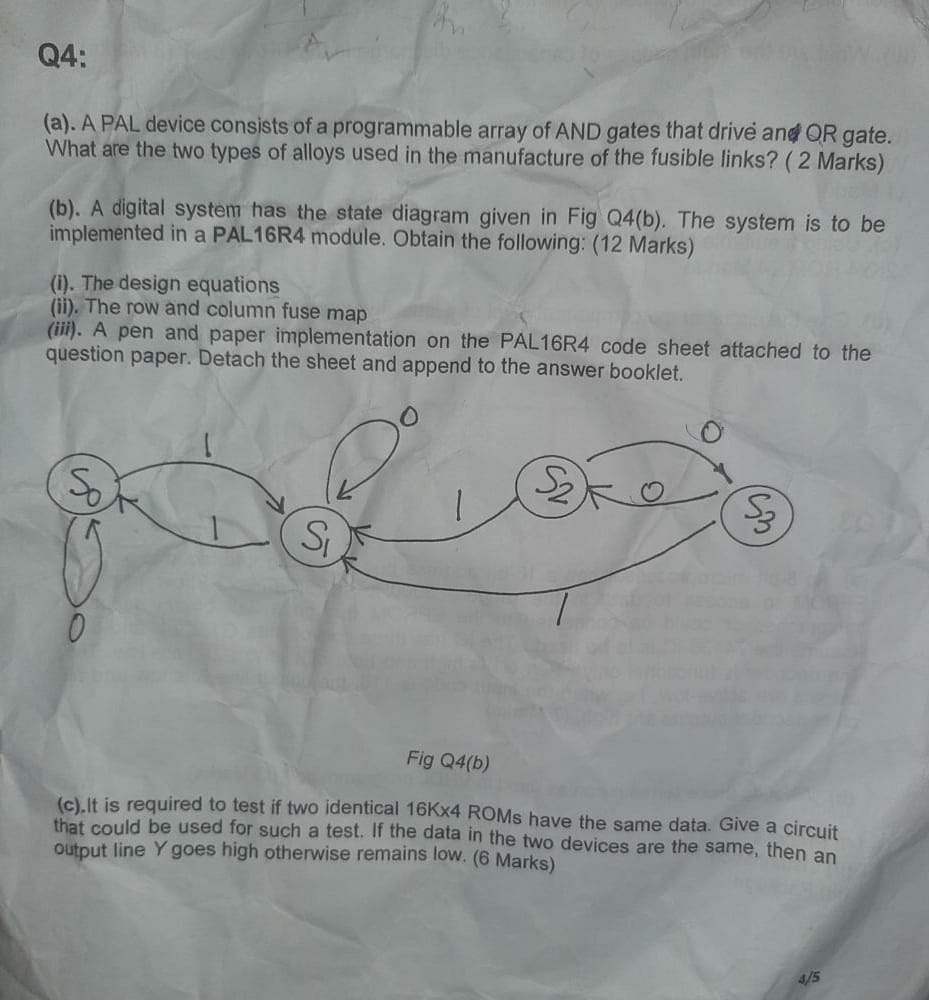 Solved Q4: (a). A PAL device consists of a programmable | Chegg.com