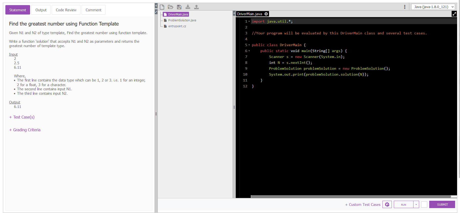 Solved Find the greatest number using Function Template | Chegg.com