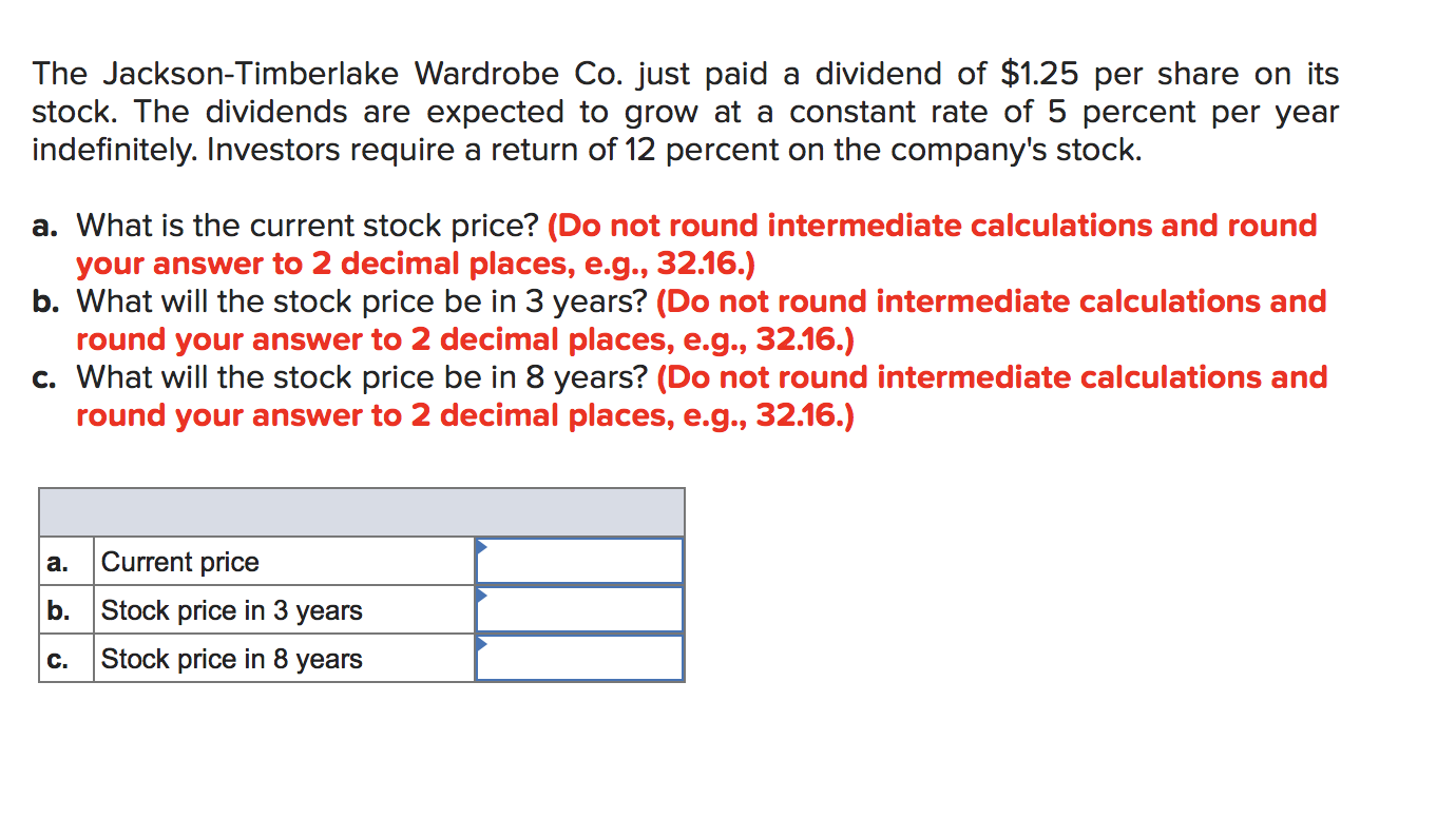 Solved The Jackson-Timberlake Wardrobe Co. just paid a | Chegg.com