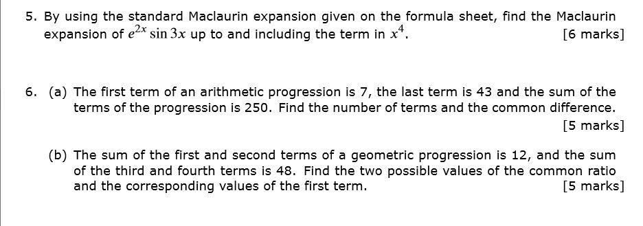 Solved 5. By using the standard Maclaurin expansion given on | Chegg.com