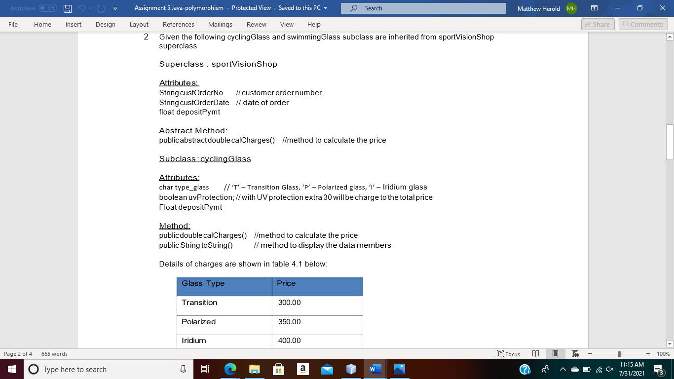 Solved AutoSave Off IHI Assignment 5 Java-polymorphism - | Chegg.com