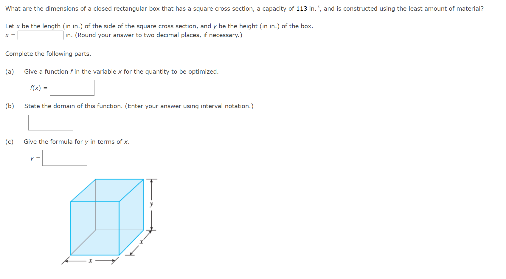 Solved What are the dimensions of a closed rectangular box | Chegg.com