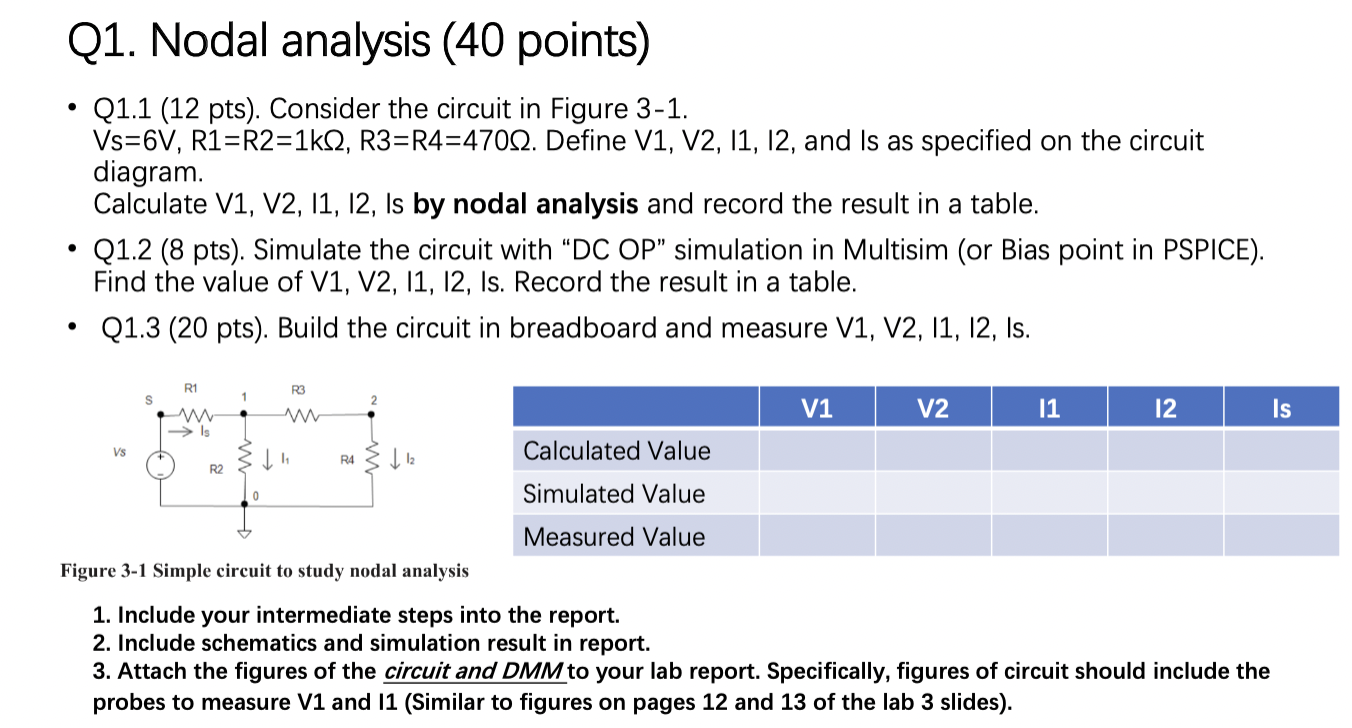 Solved - Q1.1 (12 pts). Consider the circuit in Figure 3-1. | Chegg.com