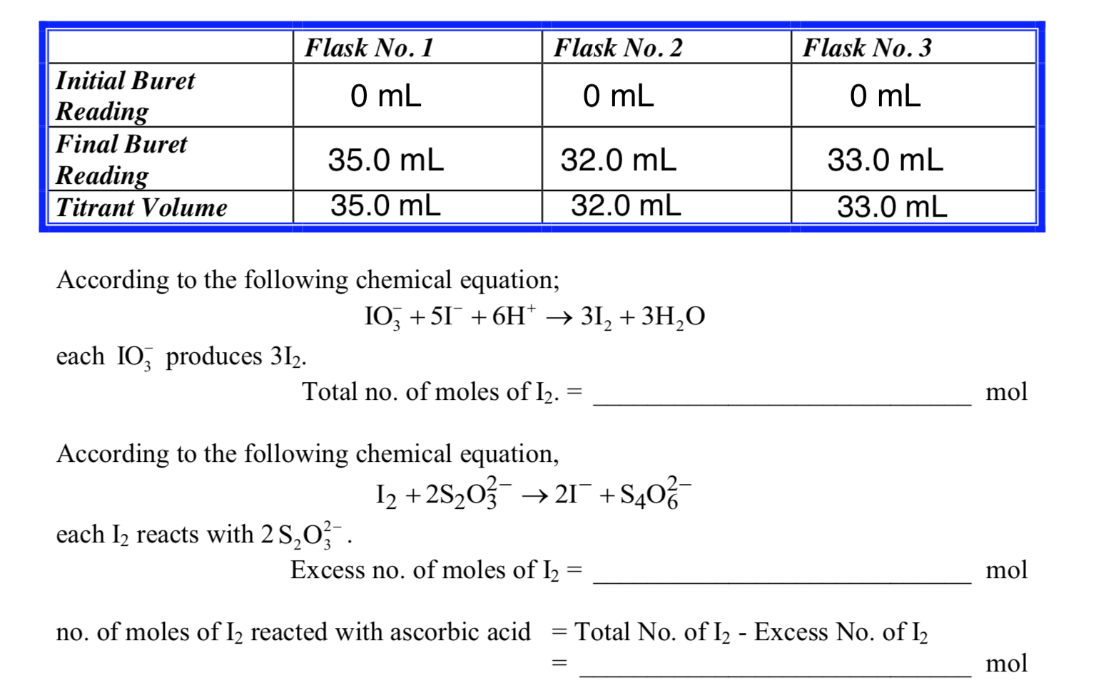 Solved **The standard KIO3 solution mentioned in #2 is | Chegg.com