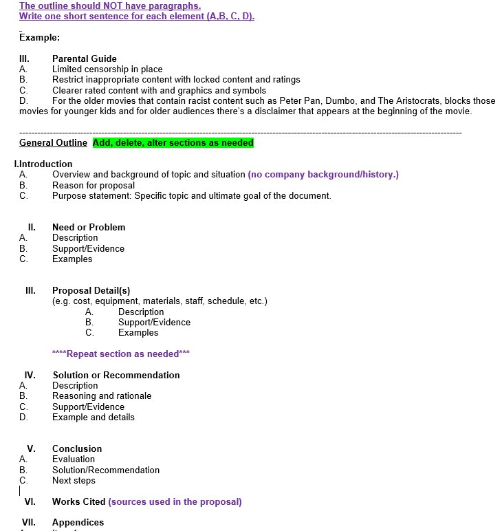 Solved Write a Roman Numeral Outline for the | Chegg.com