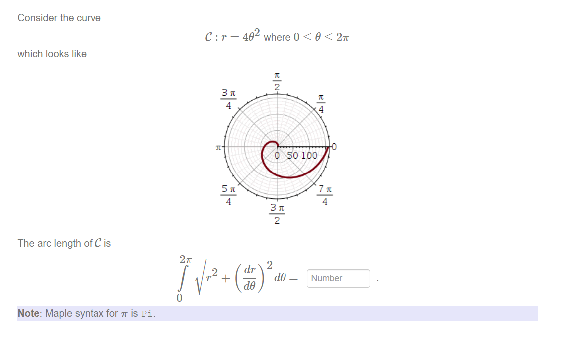 Solved Consider the curve C:r = 402 where 0 | Chegg.com