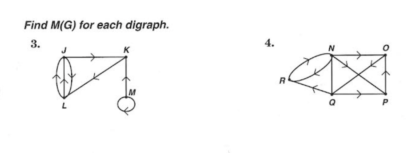 Solved Find M(G) for each digraph. 3. 4 | Chegg.com