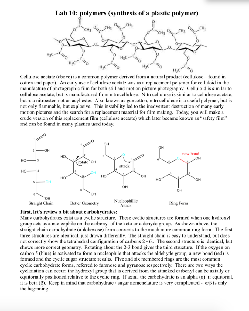 Solved Lab 10: polymers (synthesis of a plastic polymer) € | Chegg.com