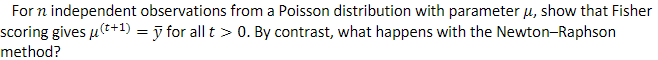 Solved For n independent observations from a Poisson | Chegg.com