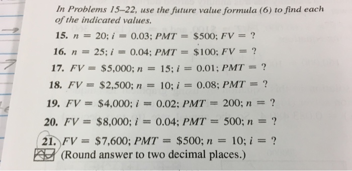 Solved In Problems 15-22, use the future value formula (6) | Chegg.com