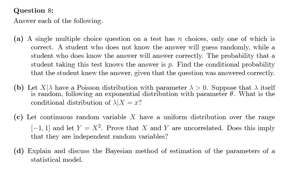 Solved Answer each of the following. (a) A single multiple | Chegg.com