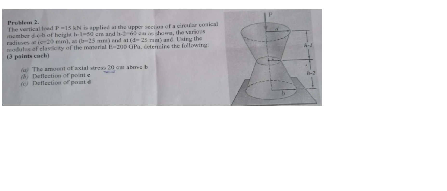Solved Problem 2. The vertical load P=15kN is applied at the | Chegg.com