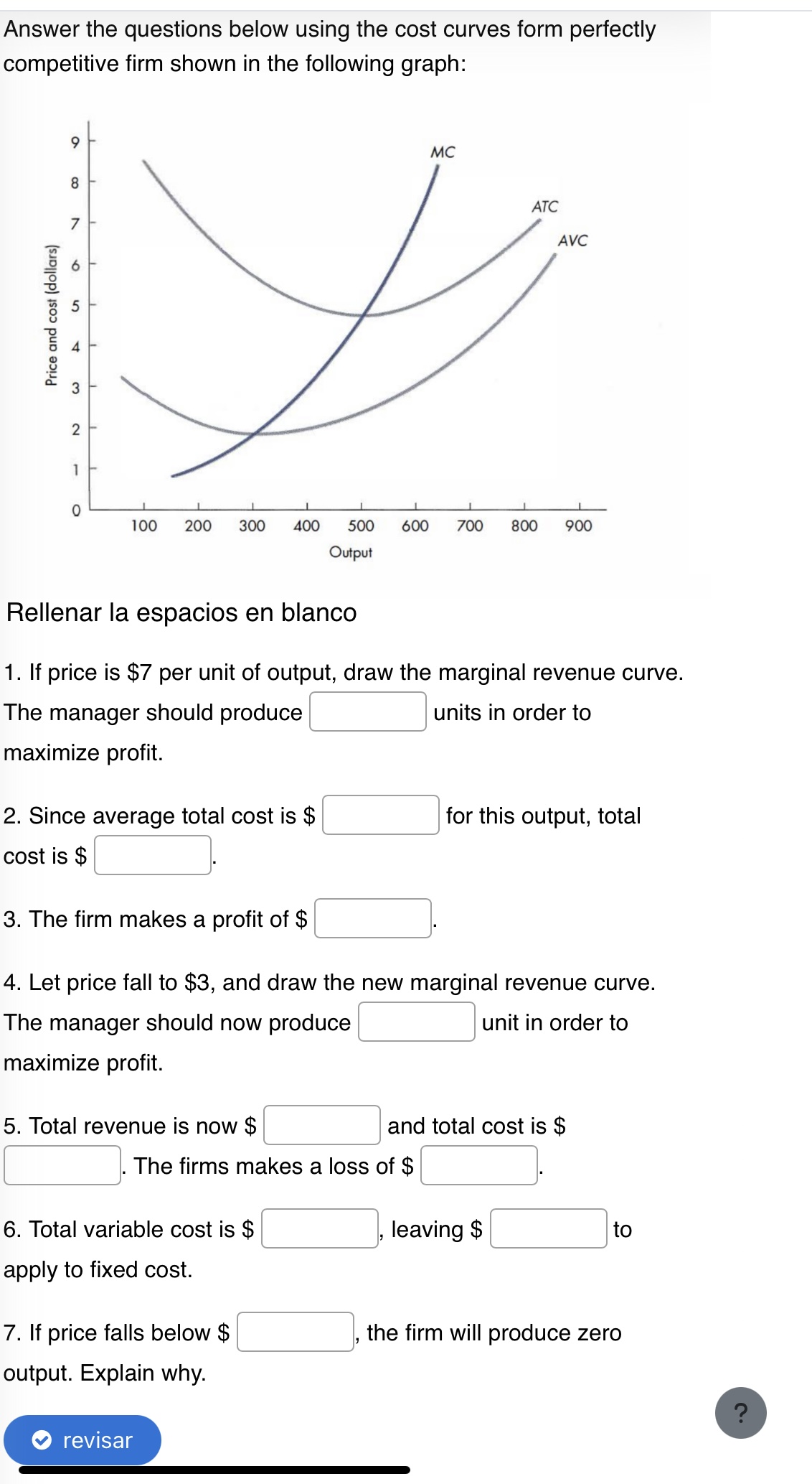 Solved Answer the questions below using the cost curves form | Chegg.com