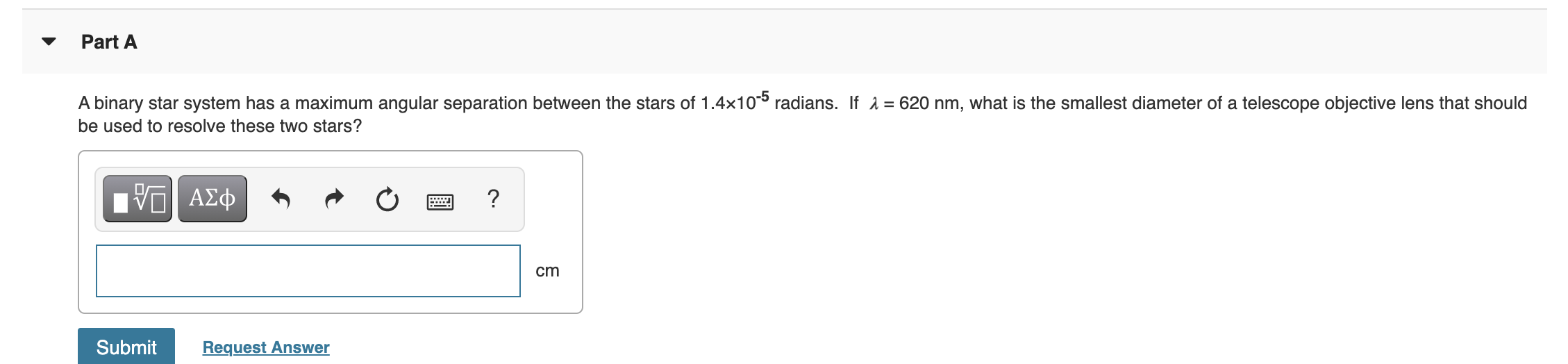 Solved Part A A Binary Star System Has A Maximum Angular 1749