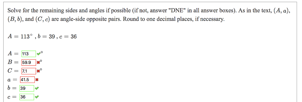 Solved | Solve for the remaining sides and angles if | Chegg.com