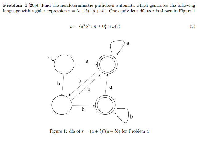 Solved Problem 4 20pt Find The Nondeterministic Pushdown 