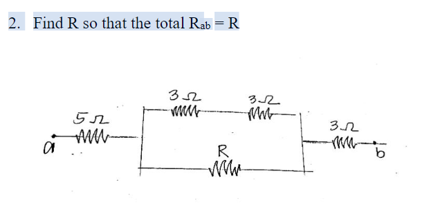 Solved 2. Find R so that the total Rab=R | Chegg.com