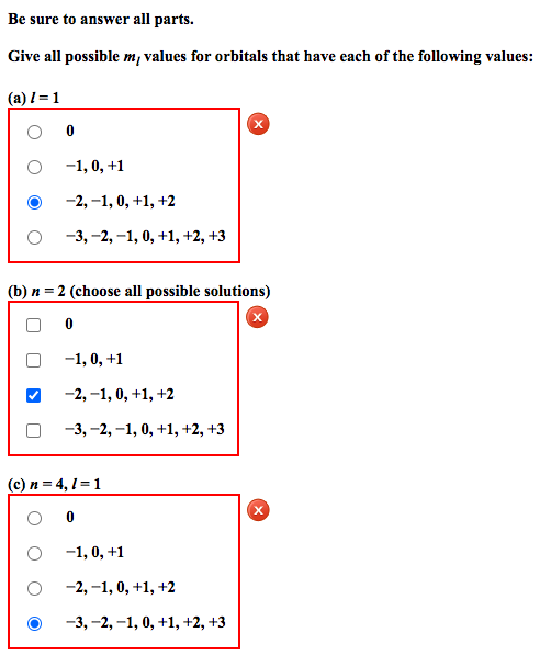 Solved Be sure to answer all parts. Give all possible ml | Chegg.com