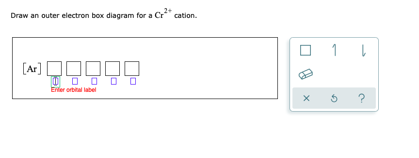 Solved 2+ Draw an outer electron box diagram for a Crm | Chegg.com