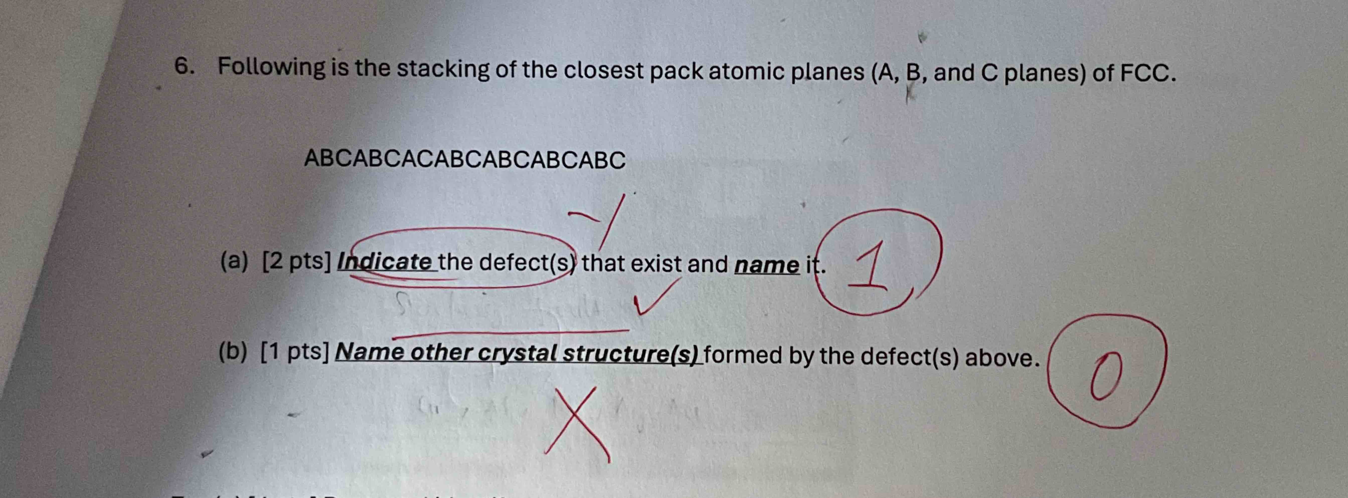 Solved 6. ﻿Following is the stacking of the closest pack | Chegg.com