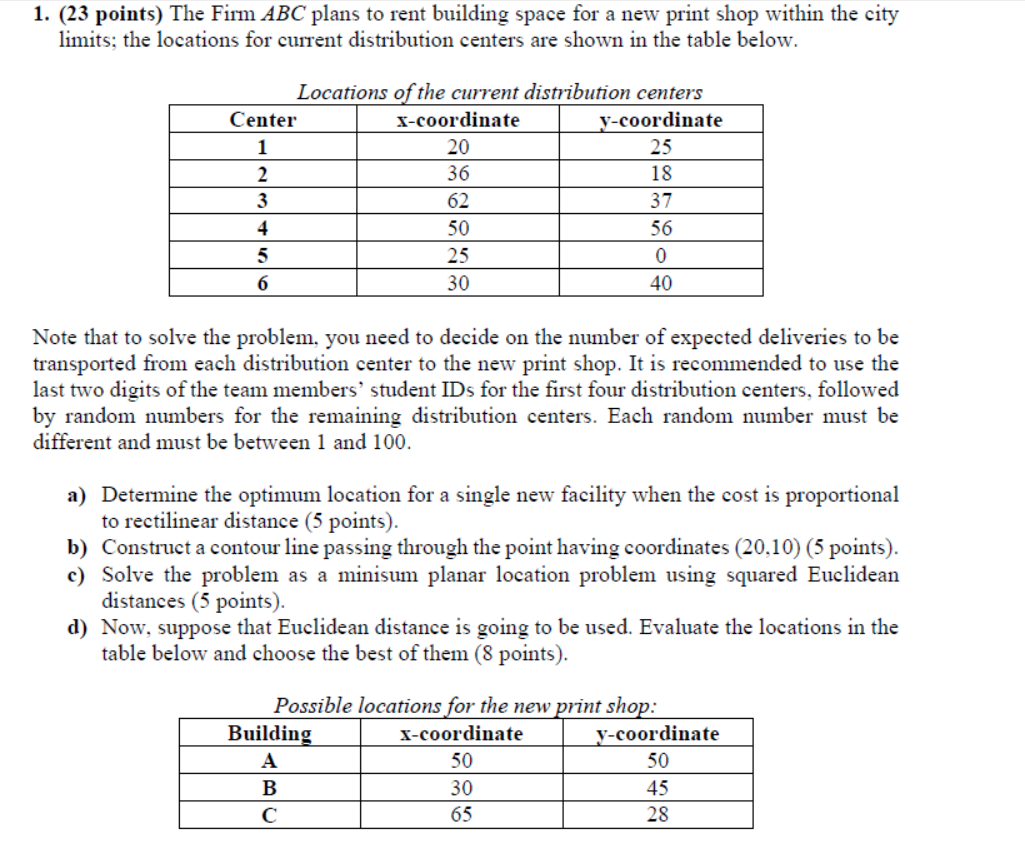 Solved 1. (23 points) The Firm ABC plans to rent building | Chegg.com