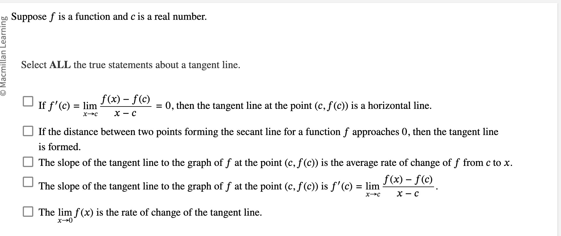 Solved Suppose f is a function and c is a real number. | Chegg.com
