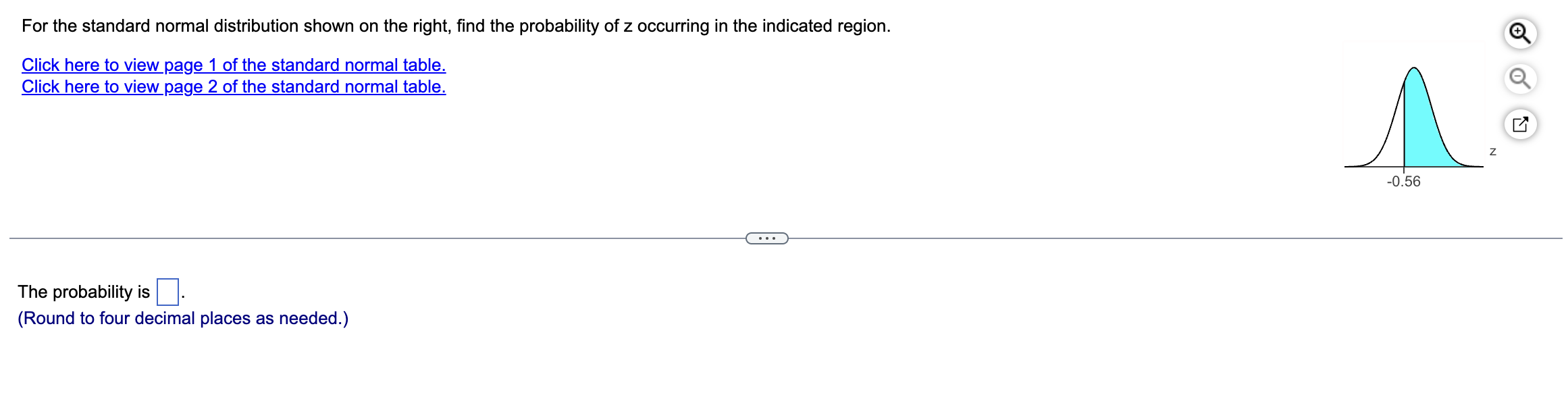 Solved For the standard normal distribution shown on the | Chegg.com