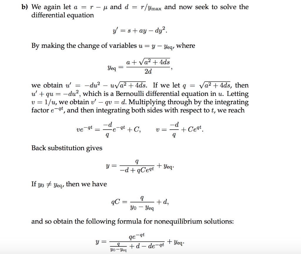 Solved 2. Consider the modified logistic equation | Chegg.com