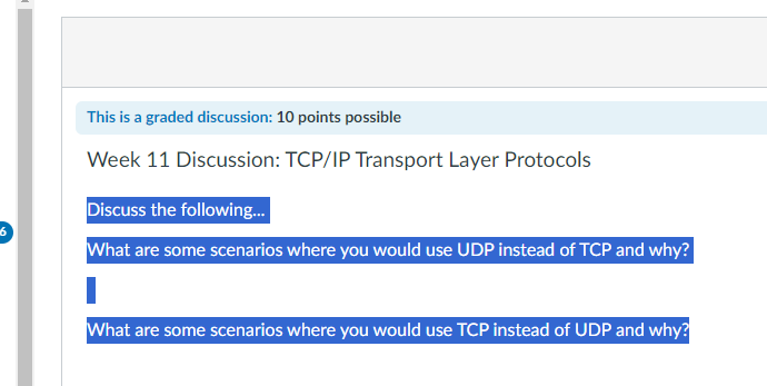 Solved This is a graded discussion: 10 ﻿points possibleWeek | Chegg.com