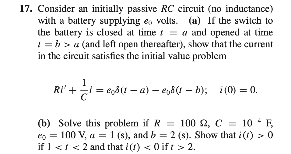 Solved 7. Consider an initially passive RC circuit (no | Chegg.com