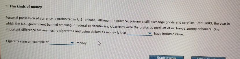 Solved 3. The kinds of money Personal possession of currency | Chegg.com